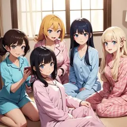 Chat with Girl's sleepover | anime caring